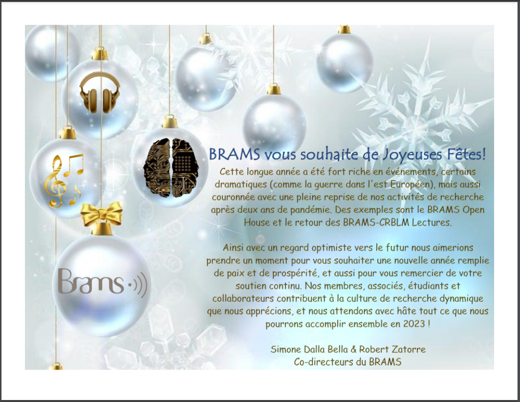 BRAMS Holiday Wishes 2022-2023 Souhaites des Fêtes de BRAMS – Brams